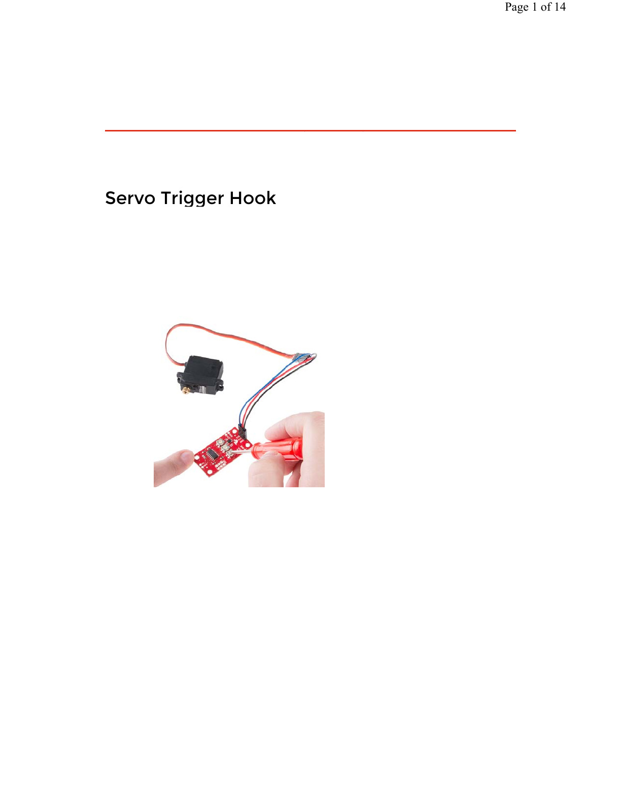 Servo Trigger Hookup Guide by SparkFun Electronics Datasheet | DigiKey